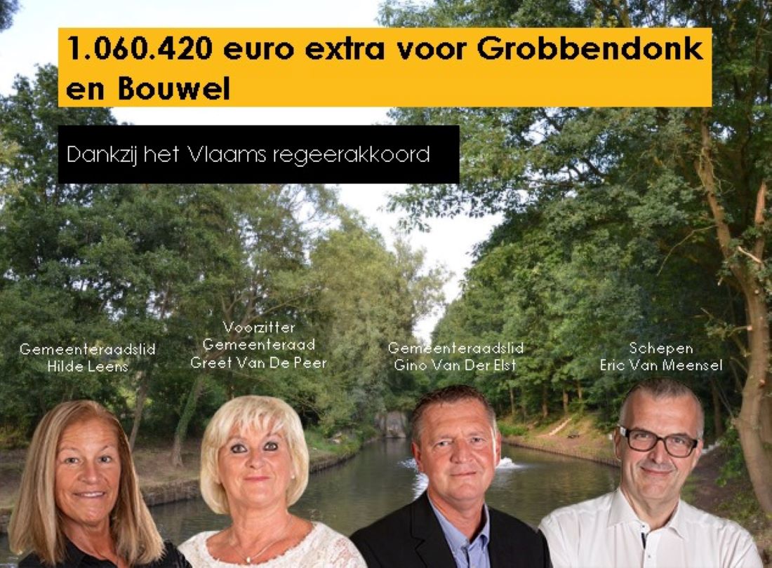 1.060.420 euro extra investeringsbudget voor Grobbendonk-Bouwel dankzij ...